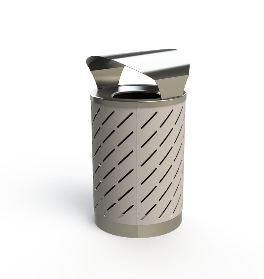 London Bin Covered Top - Laser Cut Steel Sides (Stainless Steel)
