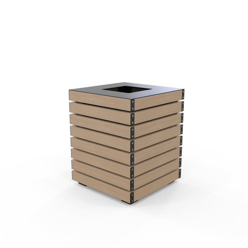 Barcelona Open Top Bin with Blonde Oak Aluminium Slats