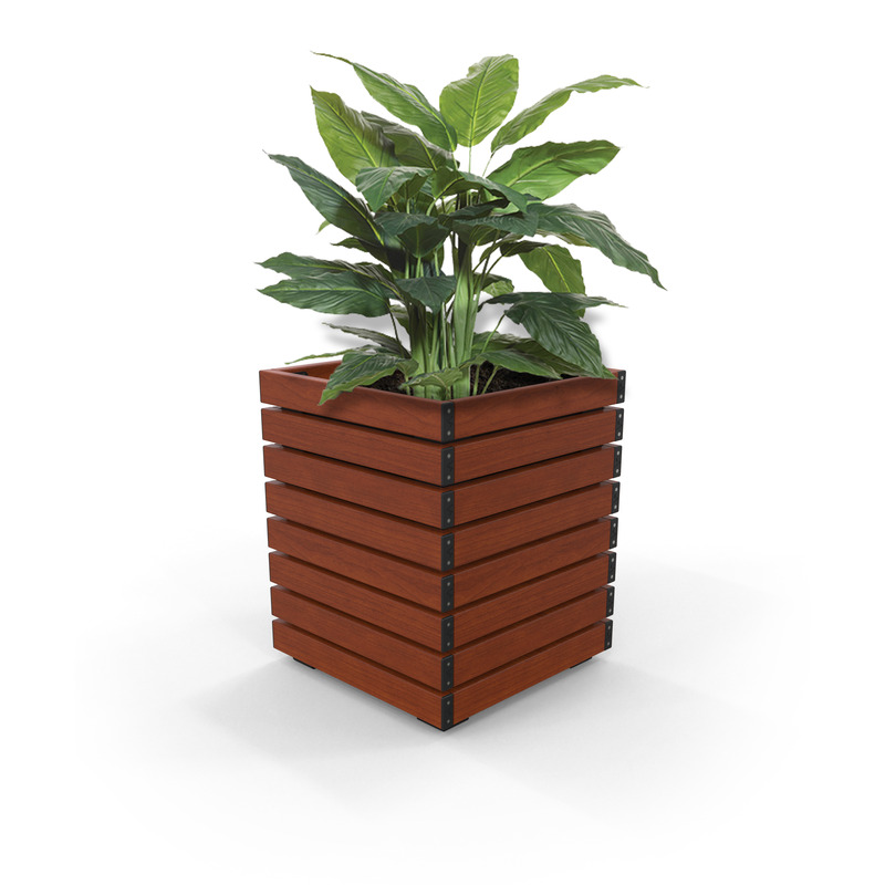 Barcelona Planter - Square with Western Red Cedar Slat Sides