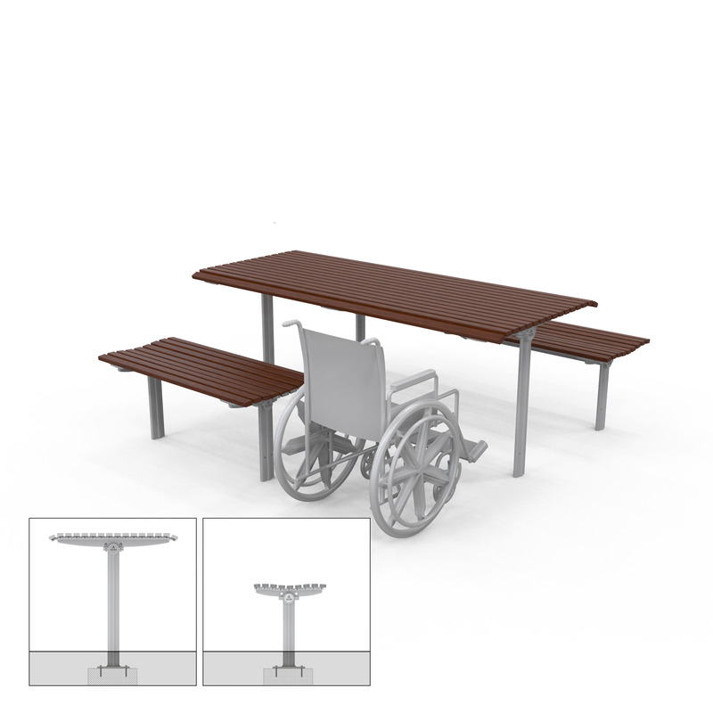 London Wheelchair Accessible Setting with Benches (Subsurface Mount ...