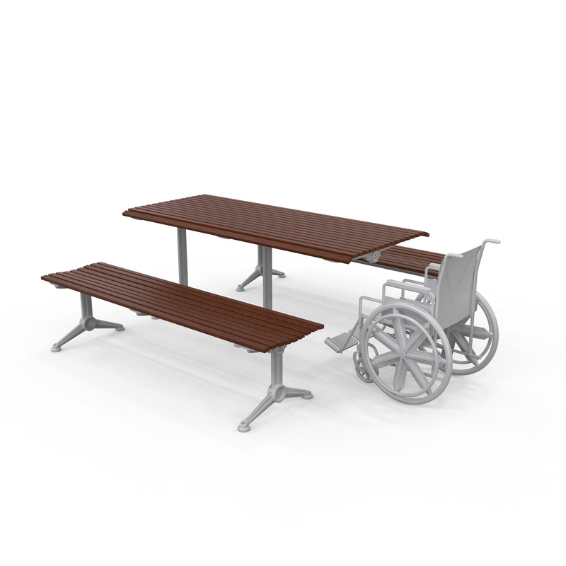 London Wheelchair Accessible Setting with Benches (Splay Leg) - Single ...