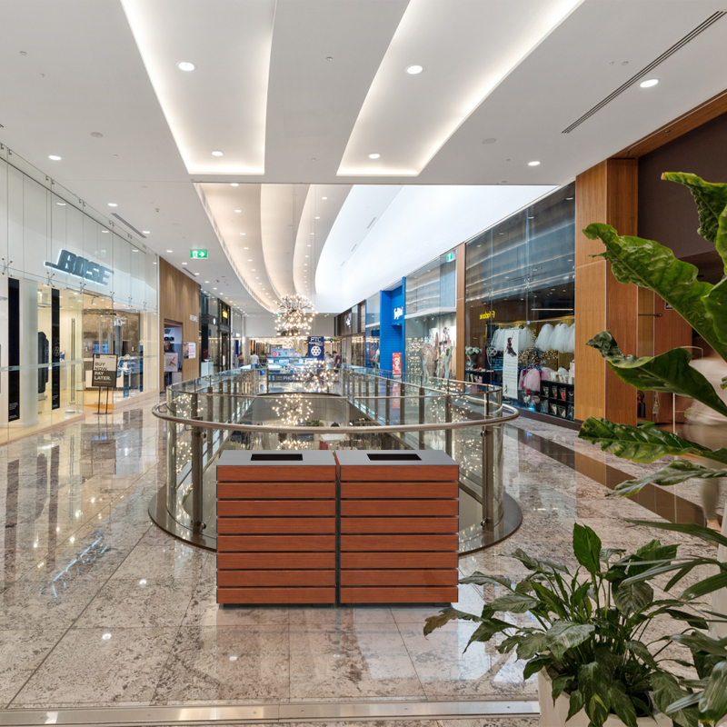 Barcelona Bin - Western Red Cedar Ali Slat Base with Open Top