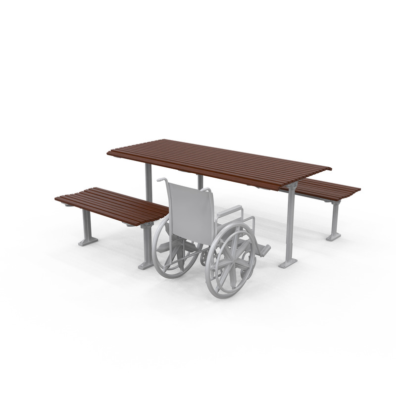 London Wheelchair Side Accessible Setting with Benches