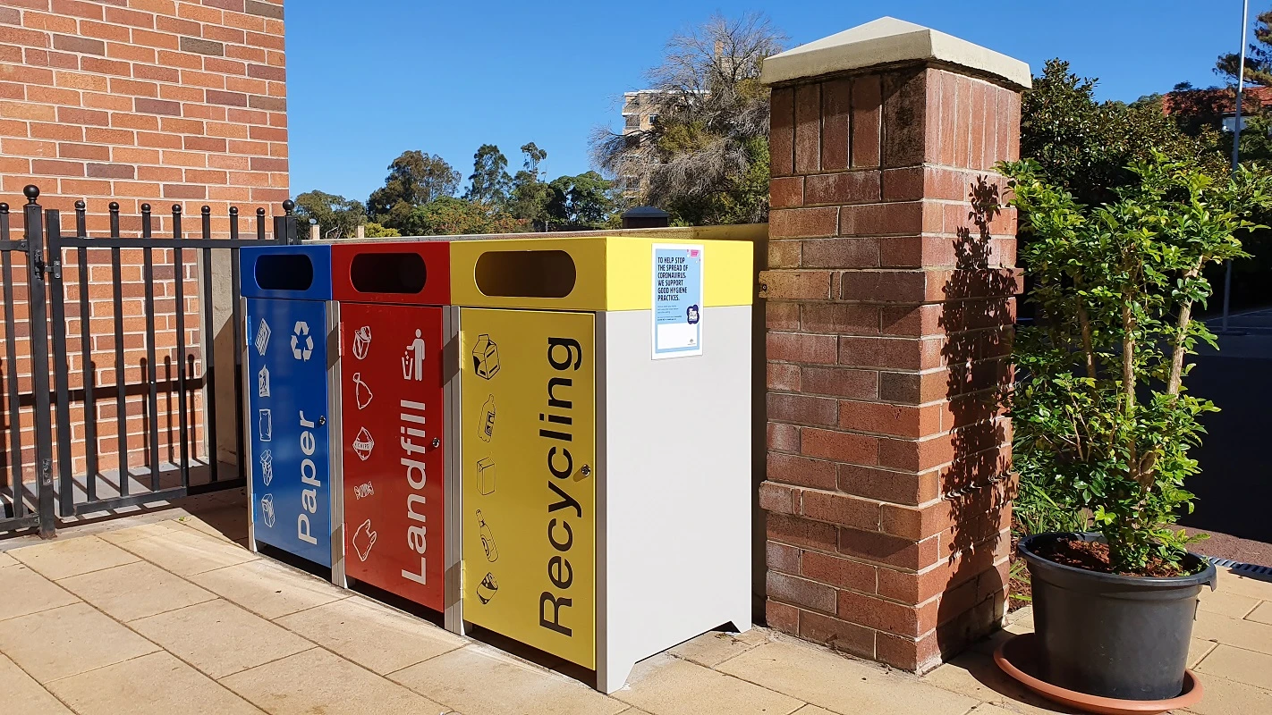 Athens Bin Enclosure - Powder Coated Base & Cube Cover