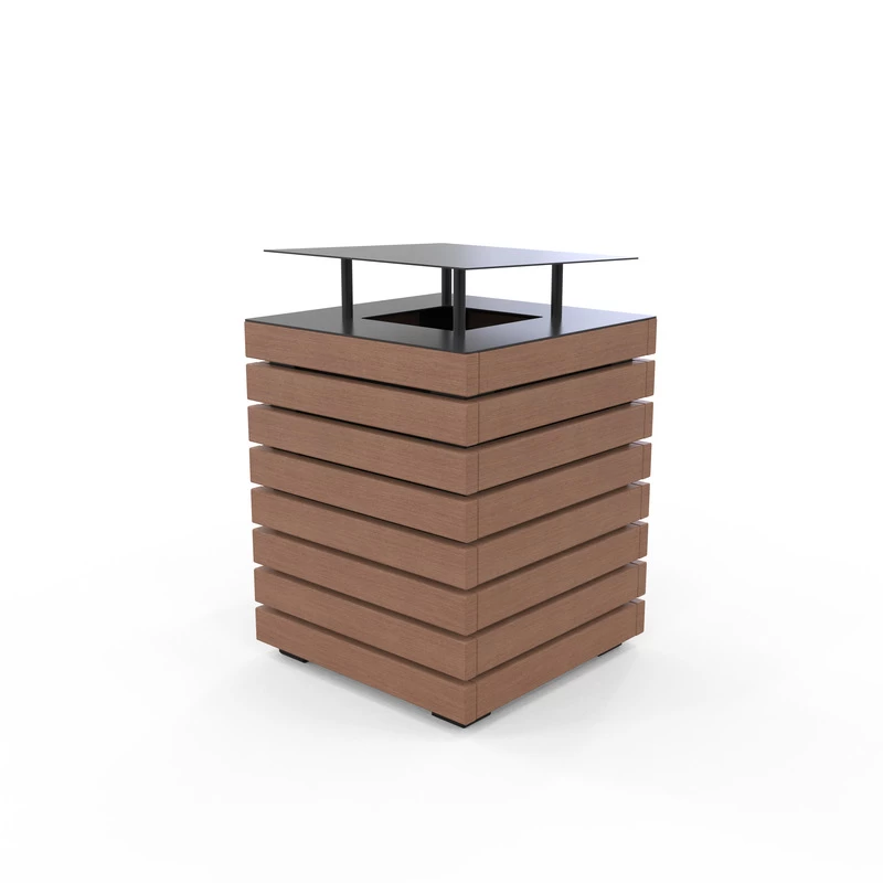 Barcelona Enviroslat Walnut Bin (Covered Top)