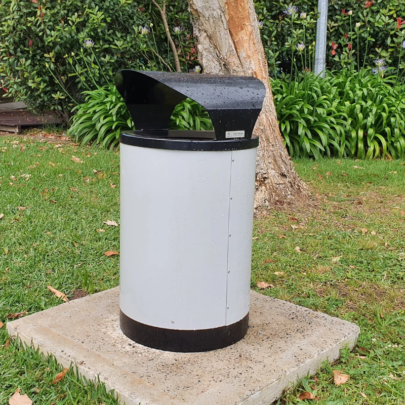 London Covered Bin - Steel Base with Black Top