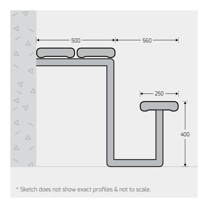 Aluminium Wall Mounted Bench/Table Combination