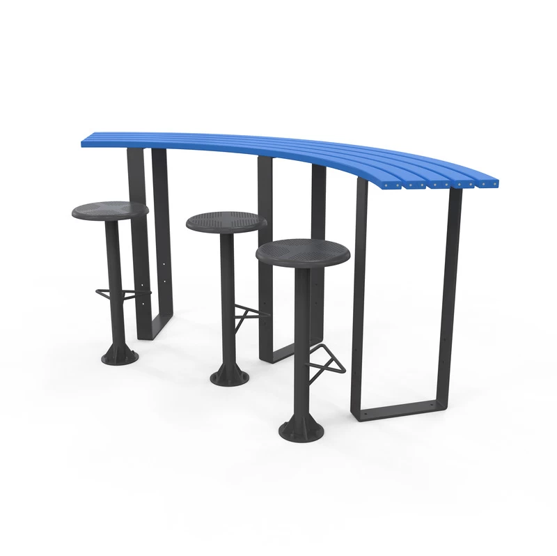 Milan Lookout Bar Table Setting With Stools – Curved
